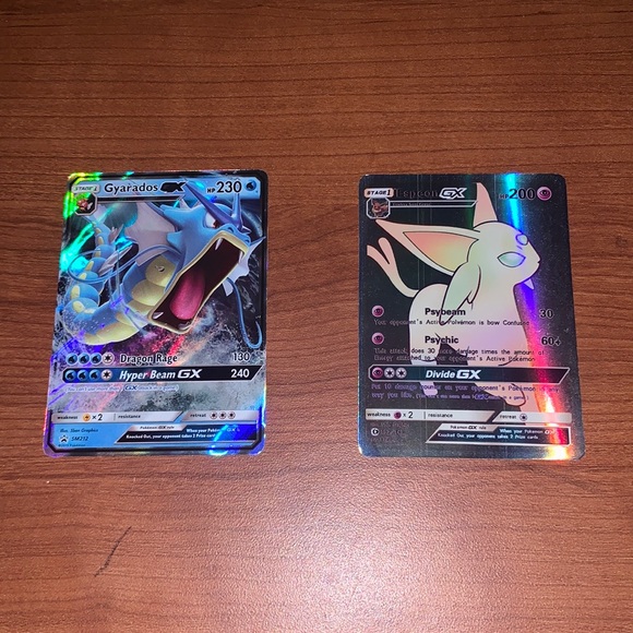 Pokemon | Toys | Pokmon Cards Gyarados Gx Espeon Gx Rainbow | Poshmark